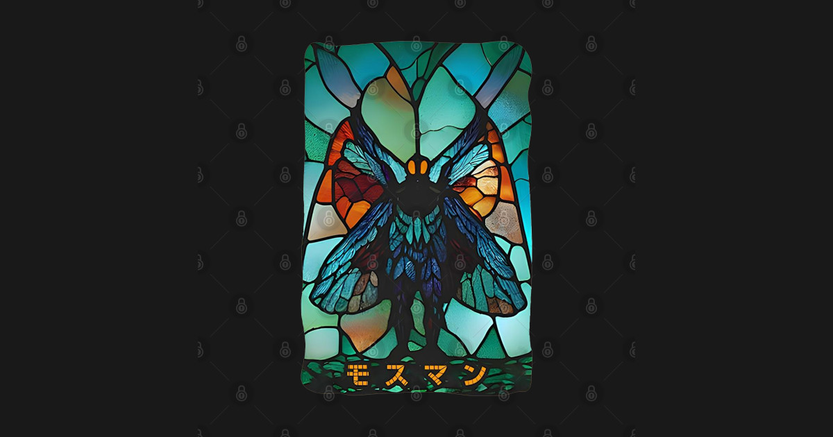 Stained Glass Mothman - Japanese Cryptid Art Tee - Mothman Japanese - T ...