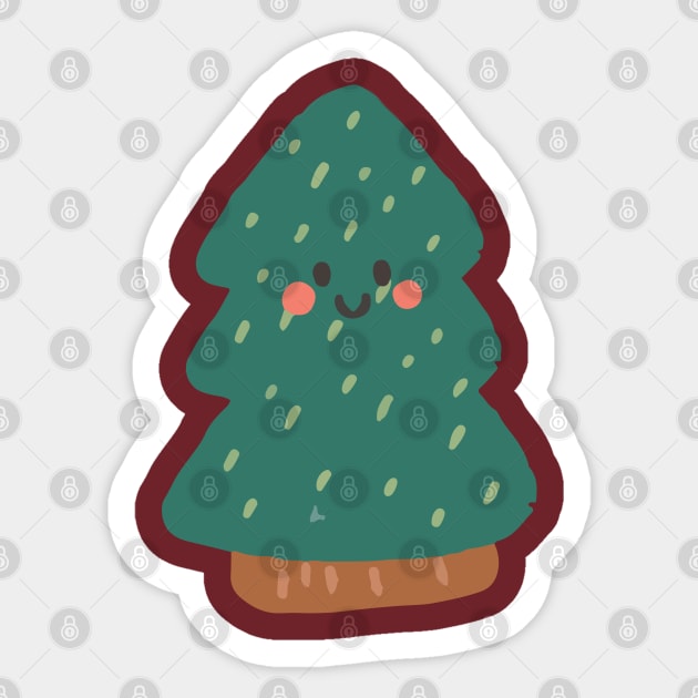 Cute Smiley Christmas Tree Cartoon Illustration - Smiley Christmas Tree ...