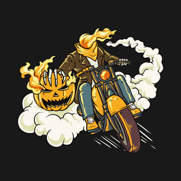 Motorcycle Riding Monster Horror Pumpkin Pumpkinhead Halloween - Biker ...
