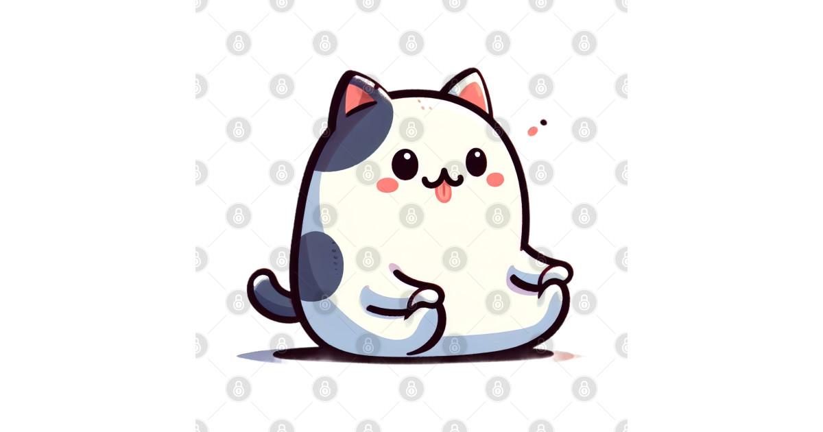 Kawaii cute cat - Fat Cat - T-Shirt | TeePublic