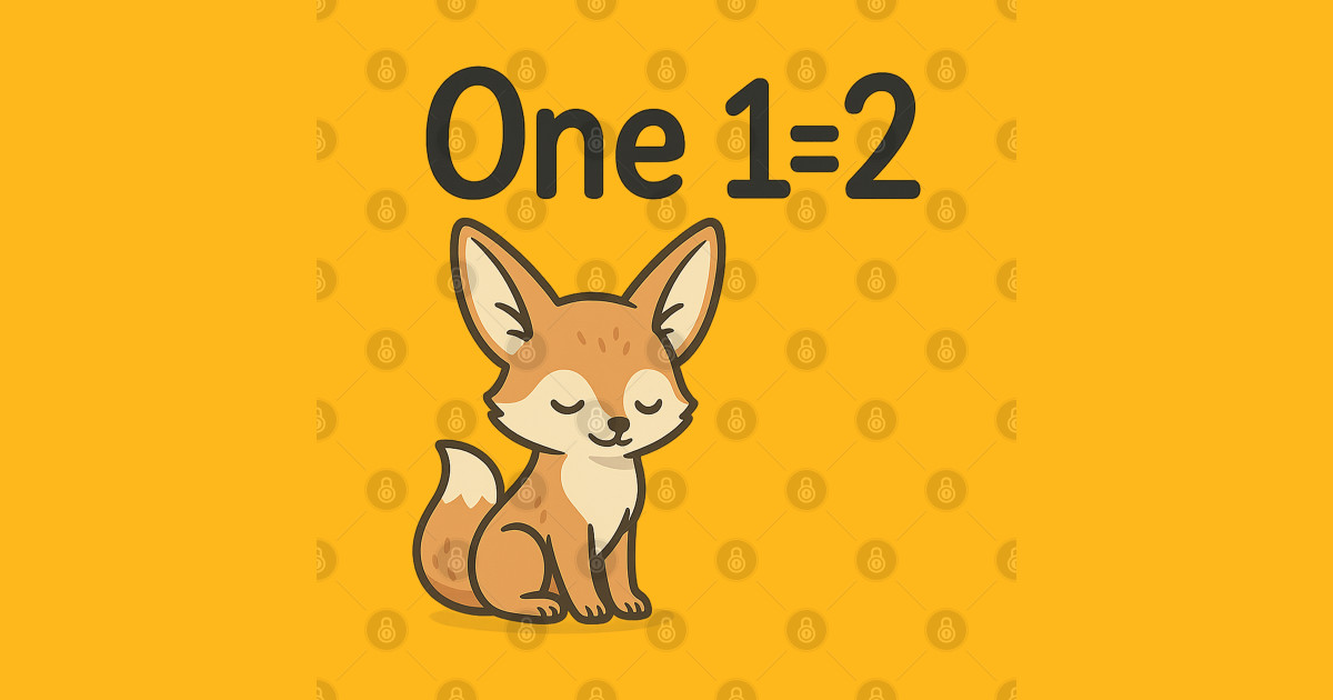 Funny Math Fox – One 1=2 Cute Design - Funny Math Fox One 12 Cute ...