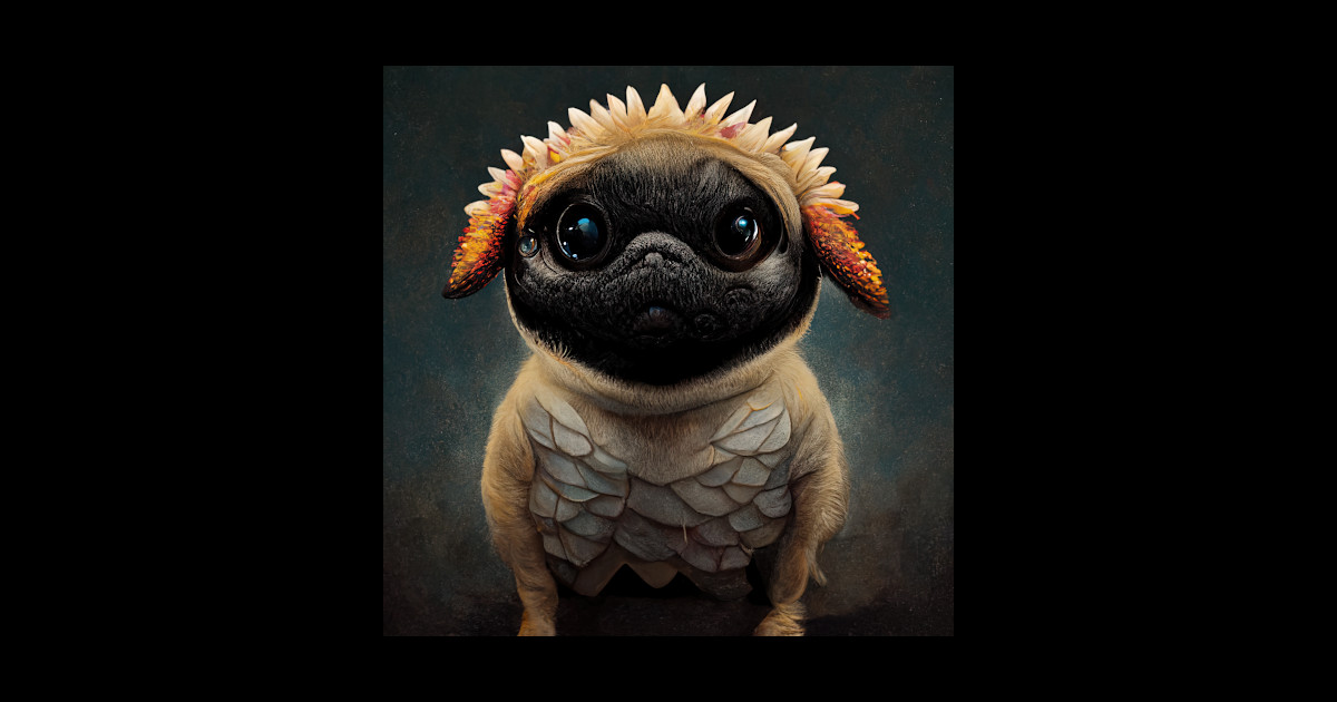 Critter the Pugosaurus - Pug - Posters and Art Prints | TeePublic