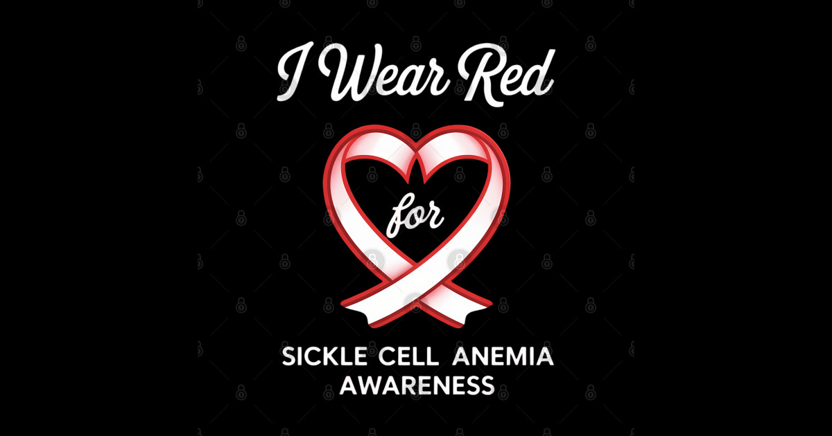 Sickle Cell Anemia Awareness Support Red Ribbon - Sickle Cell Anemia ...