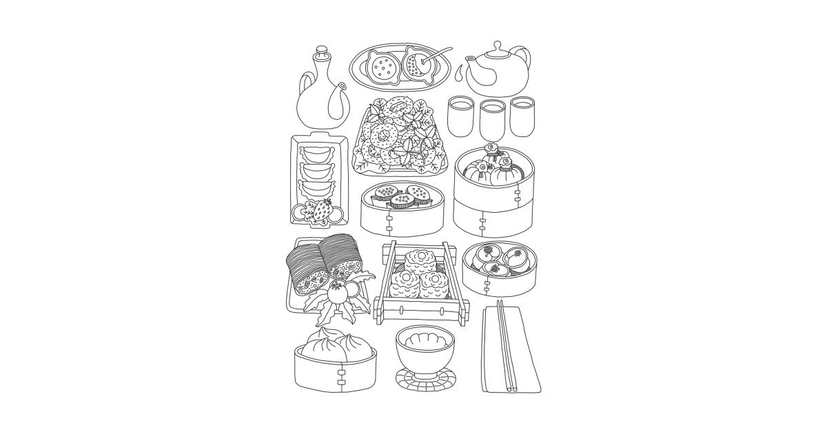 Dim Sum Line Art - Dim Sum - T-Shirt | TeePublic
