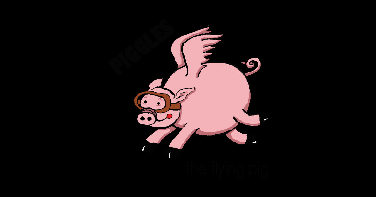 Piggles - Flying Pig - Sticker | TeePublic
