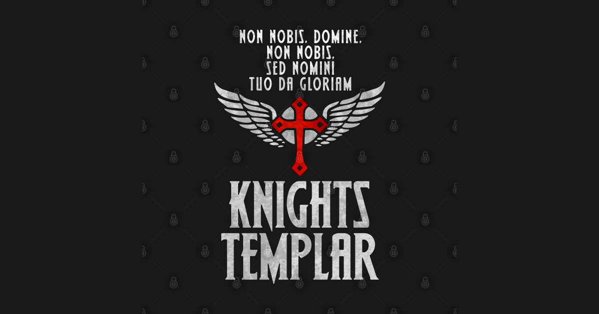 Knights Templar MOTTO insignia / The crusader / Cross and wings vintage ...