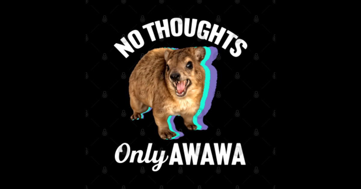 No Thoughts Only Awawa - Rock hyrax meme - Hyrax Awawa - Sticker ...