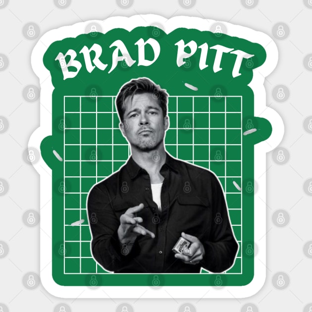 Brad pitt --- 90s aesthetic - Brad Pitt - Sticker | TeePublic