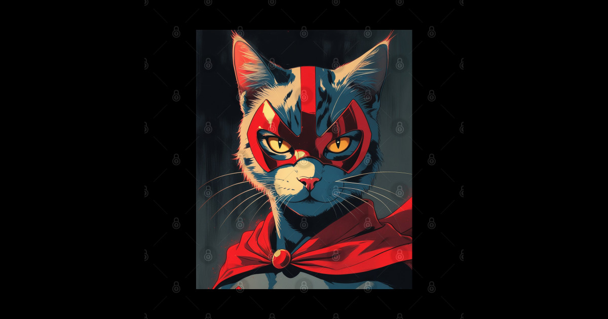 Feline Avenger - Cat - Sticker | TeePublic