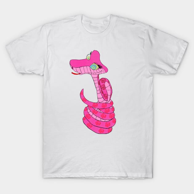 Pink Kaa With Coils - The Jungle Book - T-Shirt | TeePublic