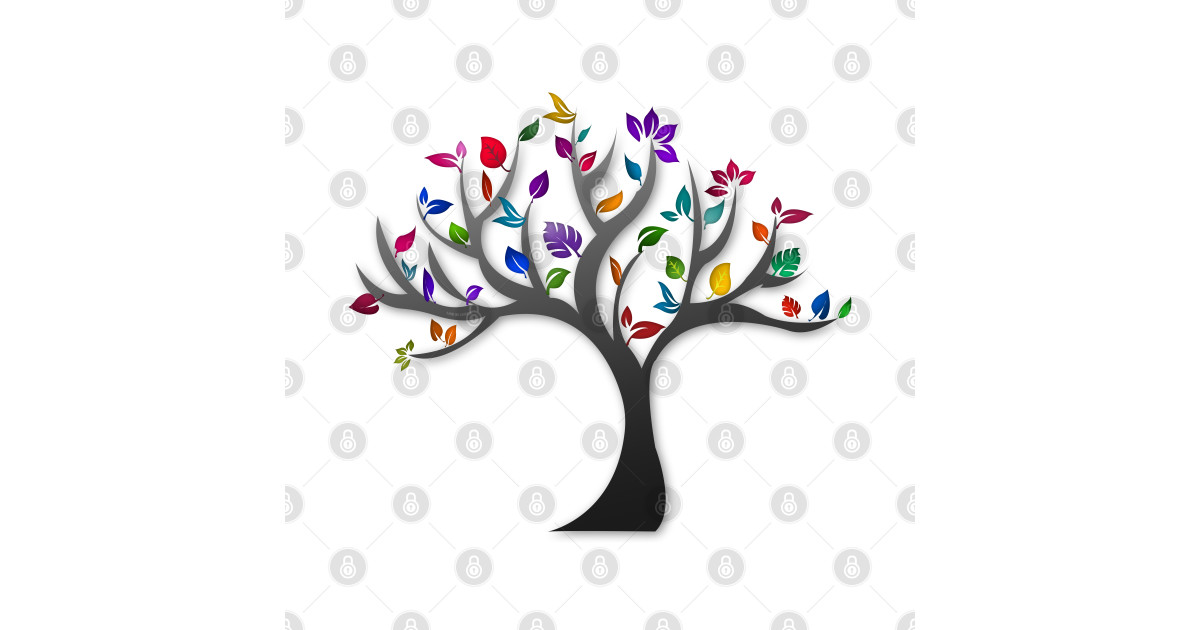 Modern and colourful tree art structure - Tree Artwork Merch - T-Shirt ...