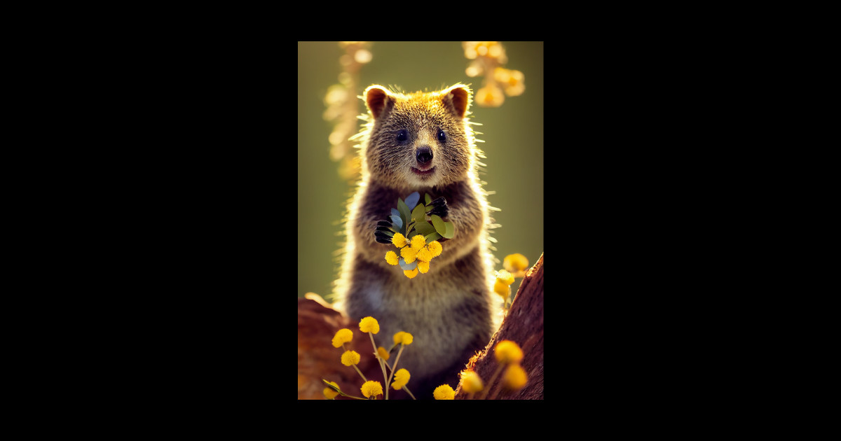 Cute quokka with Australian wild flowers v4 - Quokka - Posters and Art ...