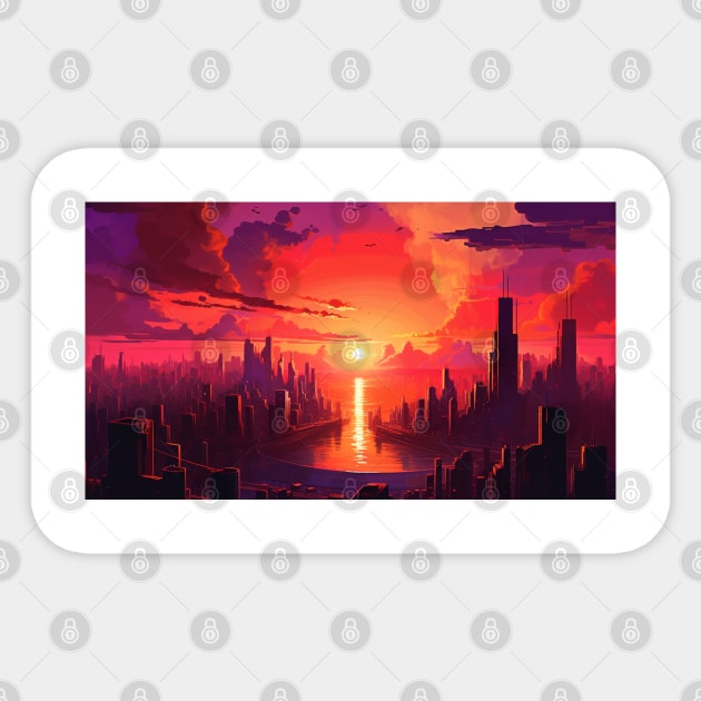 80s Miami Synthwave Sun - Synthwave Retrowave - Sticker | TeePublic
