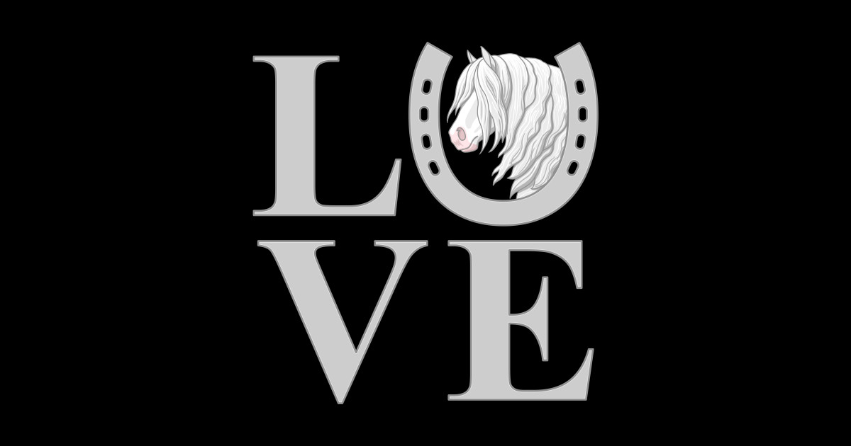 White Gray Gypsy Vanner Draft Horse LOVE - Horse Lover - Sticker ...