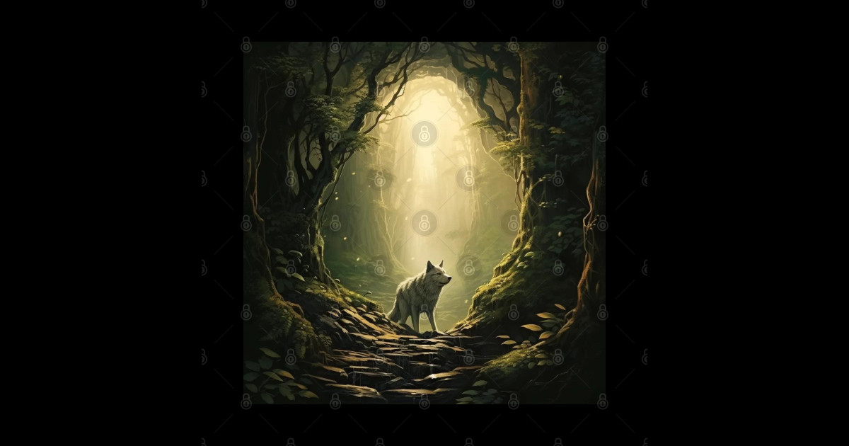 Pathway Guardian - Wolf's Forest Vigil - Wolf Guardian - Sticker ...