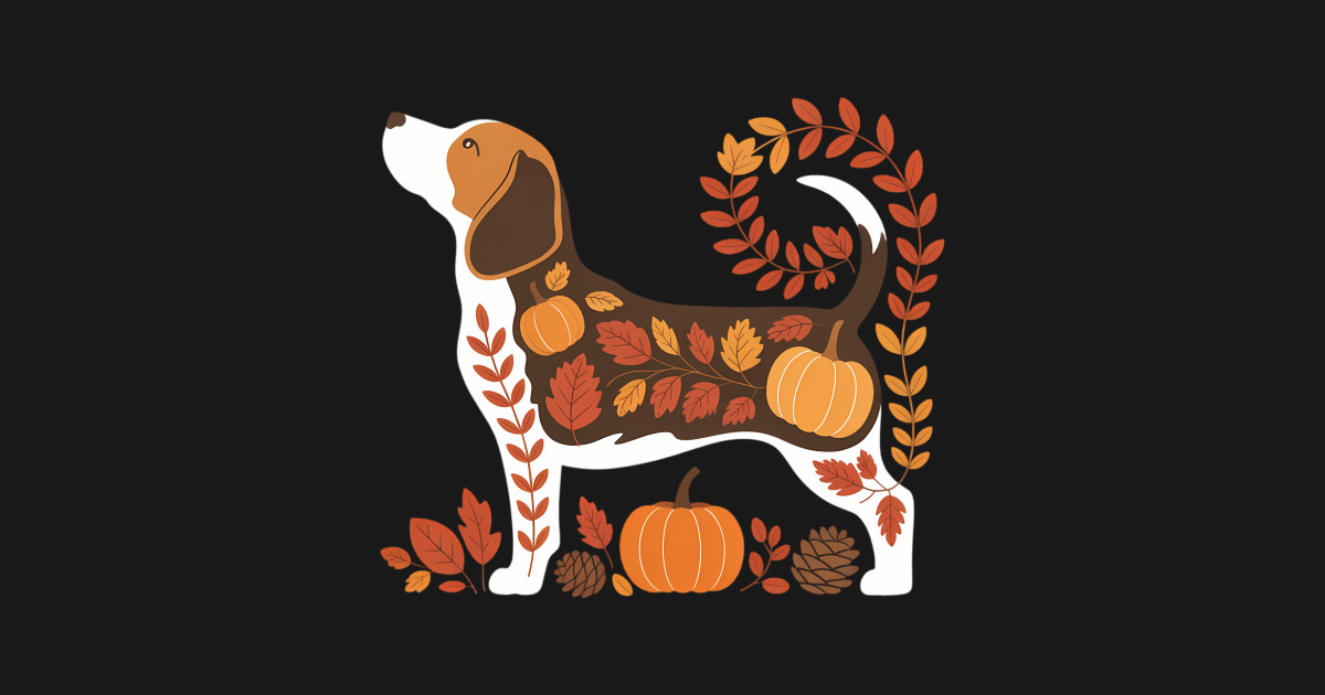 Beagle Dog Autumn Pumpkin Fall Womens Mens - Autumn Pumpkin - T-Shirt ...