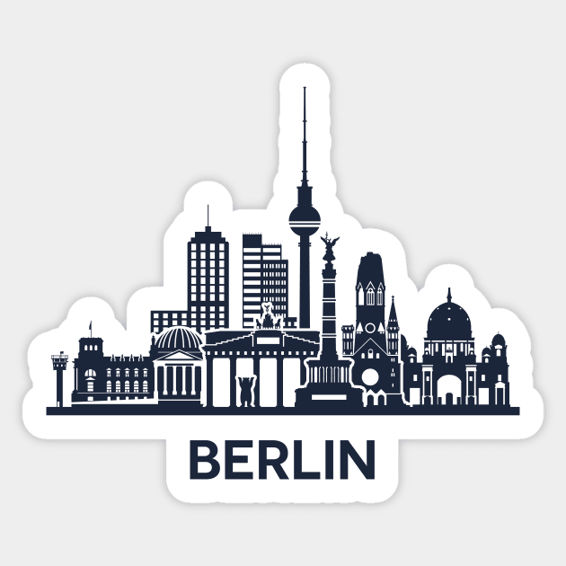 Berlin City Skyline, extended version - Berlin - Sticker | TeePublic