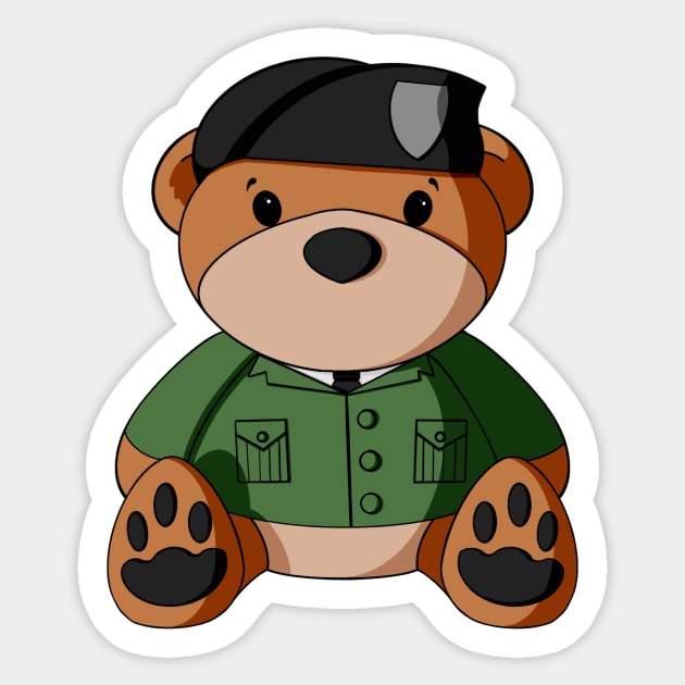 Military Beret Teddy Bear - Military - Sticker | TeePublic