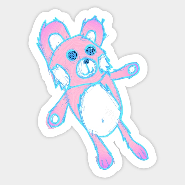 Pink Teddy Bear - Pink - Sticker | TeePublic