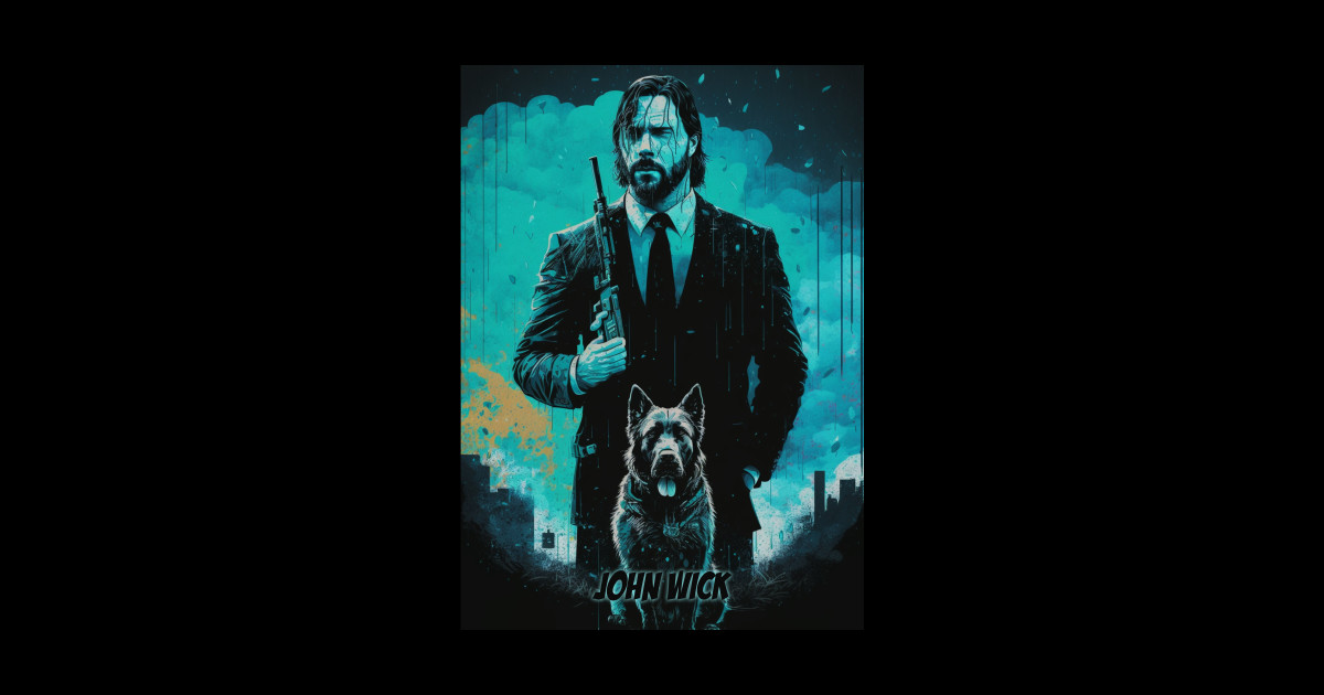 John Wick illustration - John Wick Illustration - Sticker | TeePublic