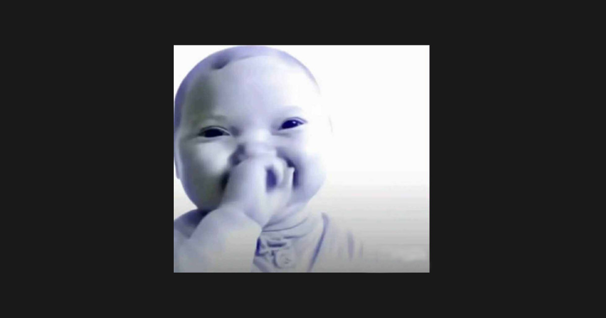 Laughing Baby Meme Style Design - Funny Baby Face - T-Shirt | TeePublic