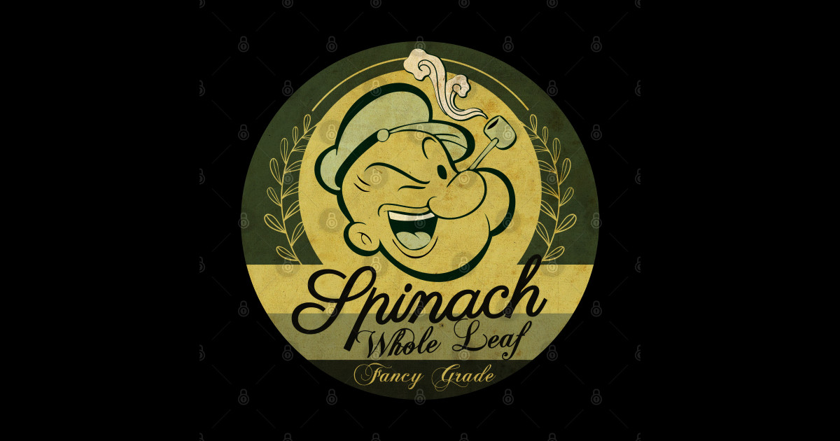 Vintage Cartoon Spinach Leaf - Popeye - Sticker | TeePublic