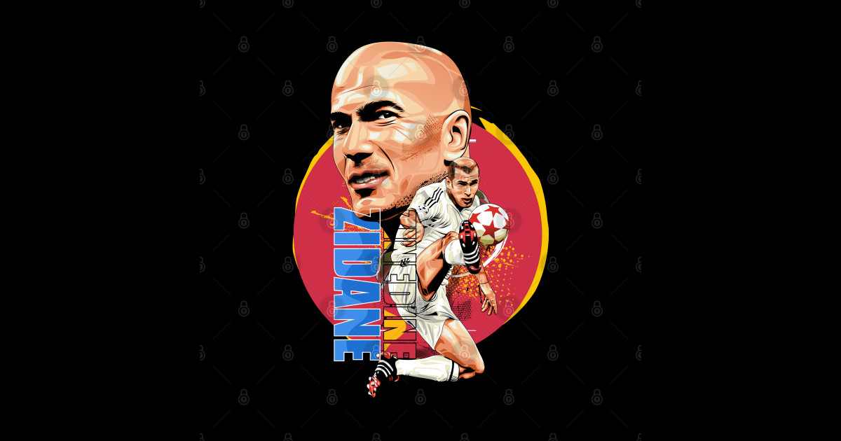 Zinedine Zidane - A Portrait of Grace - Zidane - Sticker | TeePublic