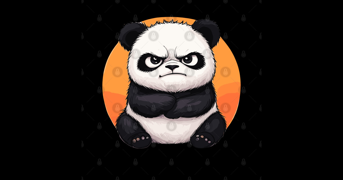 Angry Cute Panda Attitude - Grumpy Panda - Sticker | TeePublic