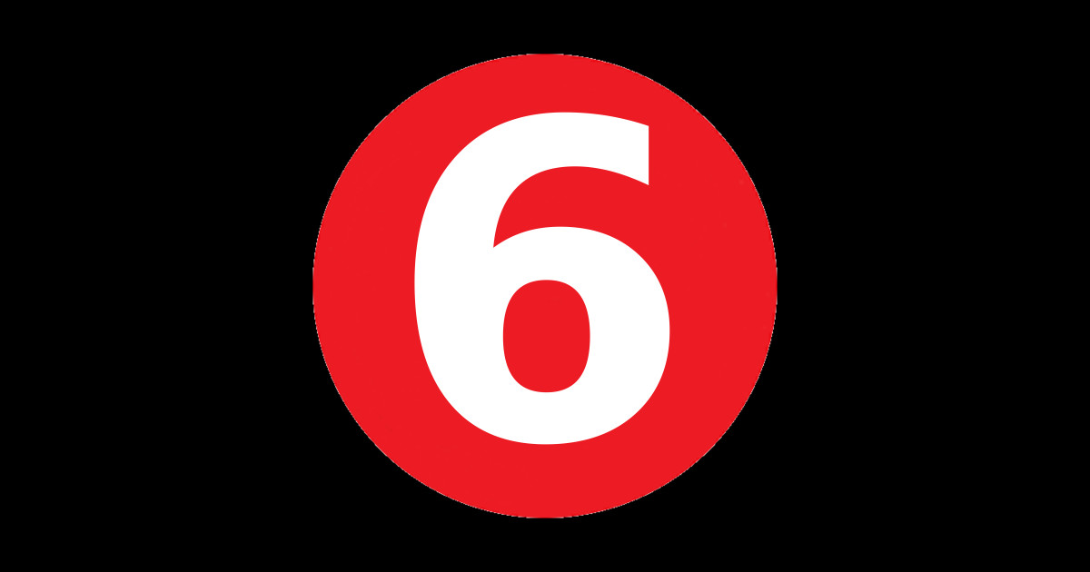 Number 6 Big Red Dot Letters & Numbers - Red - Sticker | TeePublic