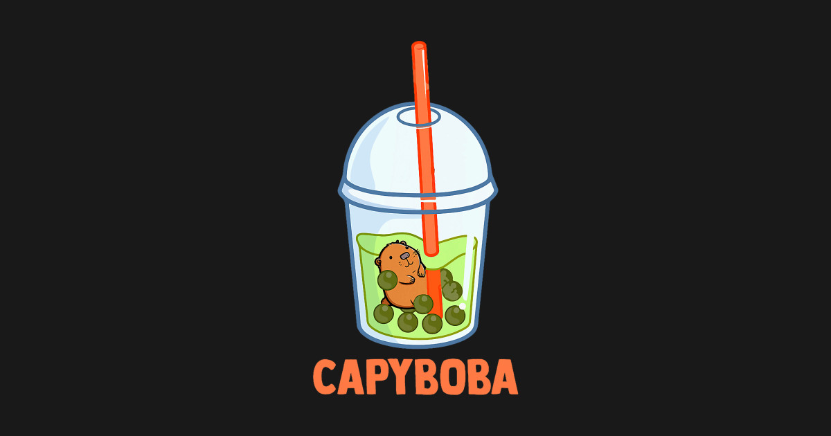 Capyboba Boba Milk Tea Drink Capybara Animal Lover 2 - Capybara - T ...