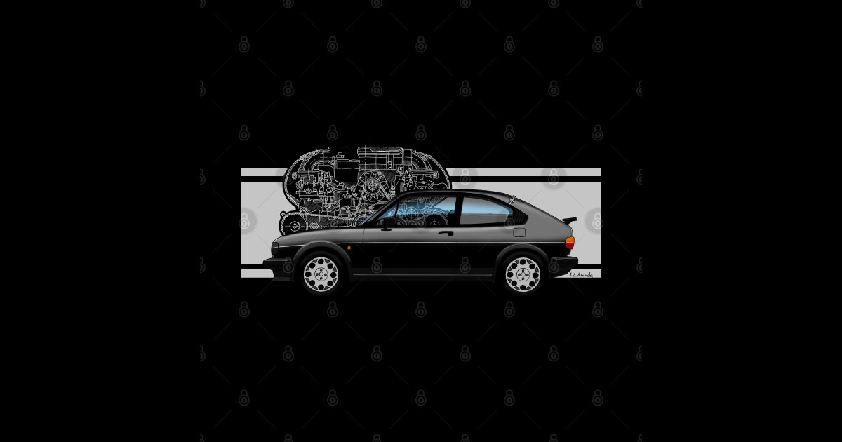 The iconic italian hot hatch - Alfa Romeo Alfasud - Sticker | TeePublic