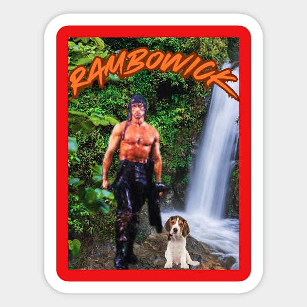 John Rambo and John Wick - John Rambo - Sticker | TeePublic