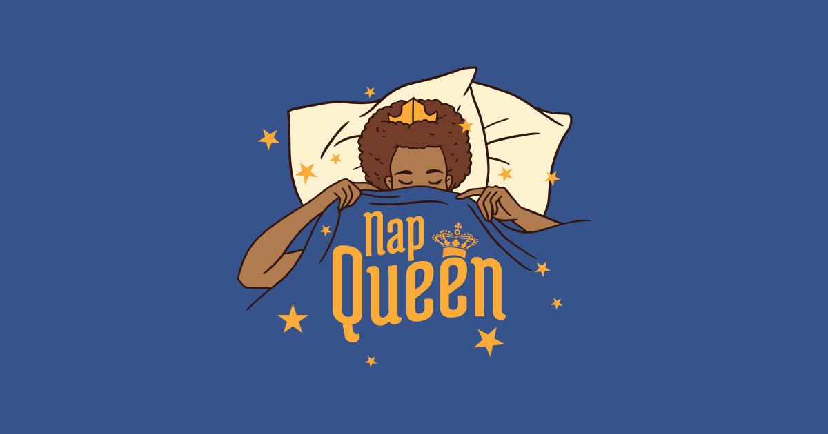 Funny Nap Queen Cartoon Black Girl // Sleepyhead - Nap Queen - T-Shirt ...