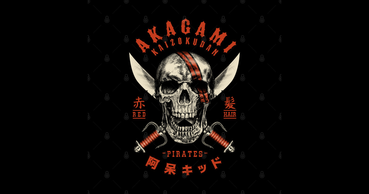 Realistic Akagami Jolly Roger - Front & Back - Akagami - Sticker ...