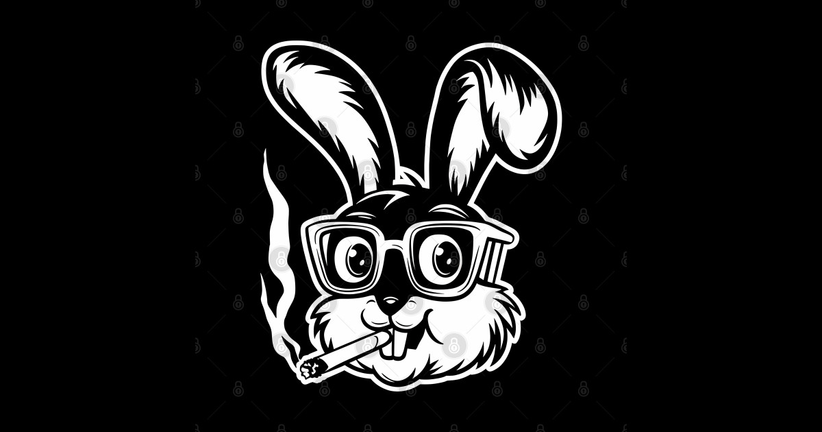 Smoking Bunny Meme Design – Rebellious Rabbit - Bunny - Sticker | TeePublic