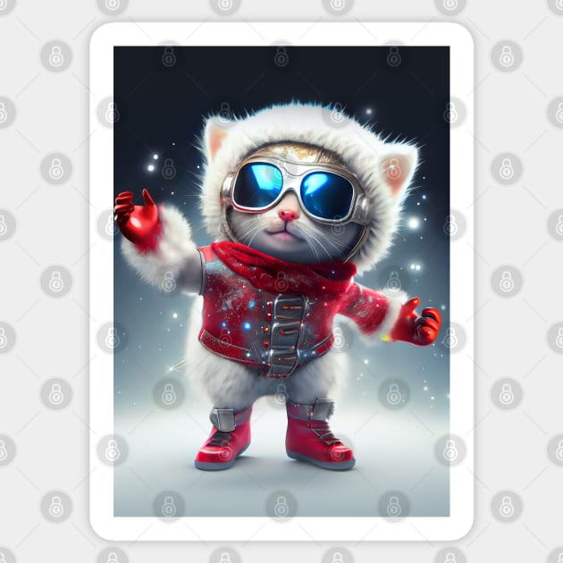 Cute Cosmic Cat - Anime Art design - Cute Cat - Sticker | TeePublic