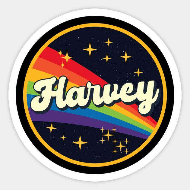 Harvey // Rainbow In Space Vintage Style - Harvey - Sticker | TeePublic