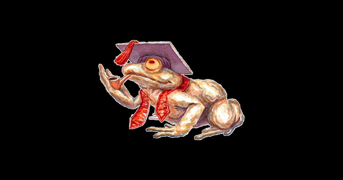 frog professor - Watercolor - Sticker | TeePublic
