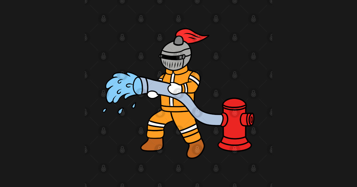 Cute knight firefighter - Firefighter - T-Shirt | TeePublic