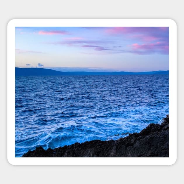 Blue Ocean Waves - Blue Ocean Waves - Sticker | TeePublic