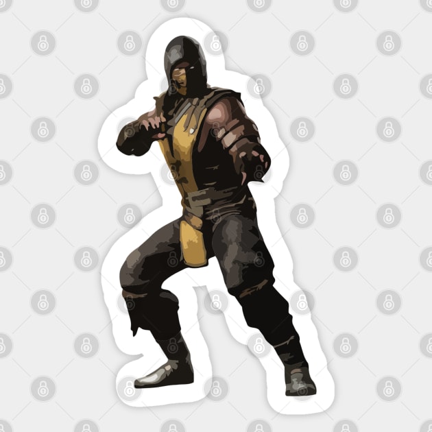 Scorpion Mortal Kombat Painting - Mortal Kombat - Sticker | TeePublic