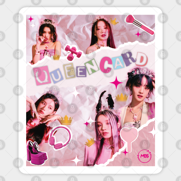 collage design of (g)idle in the queencard era - Kpop Merch - Sticker ...