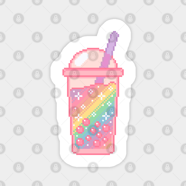 Bubble Tea Pixel Art - Bubble Tea - Magnet | TeePublic