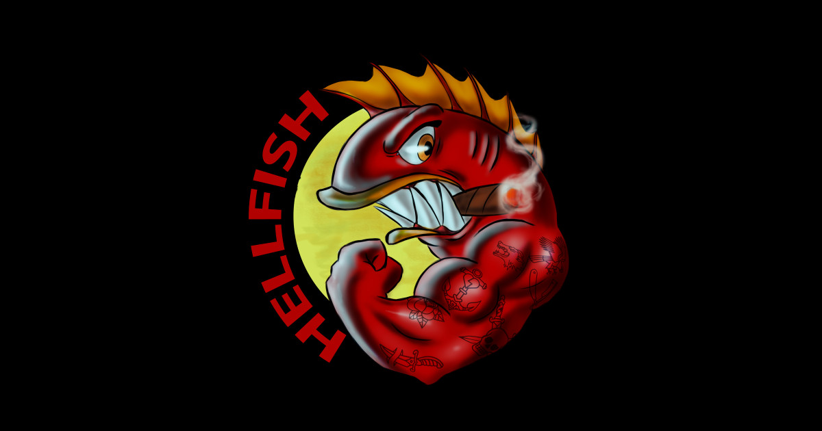 hellfish - Flying Hellfish - Sticker | TeePublic