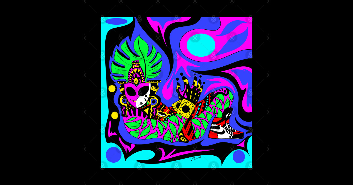 the infinity chac mool in mayan tropical sports wallpaper in sneakers ...