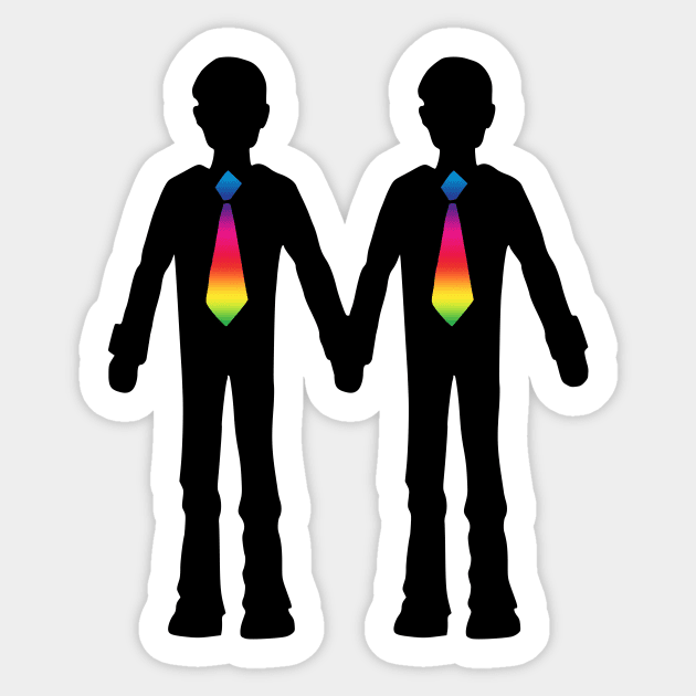 Gay Couple Holding Hands - Lgbt - Sticker | TeePublic