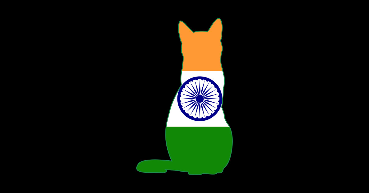 India Cat Flag - India - Sticker | TeePublic