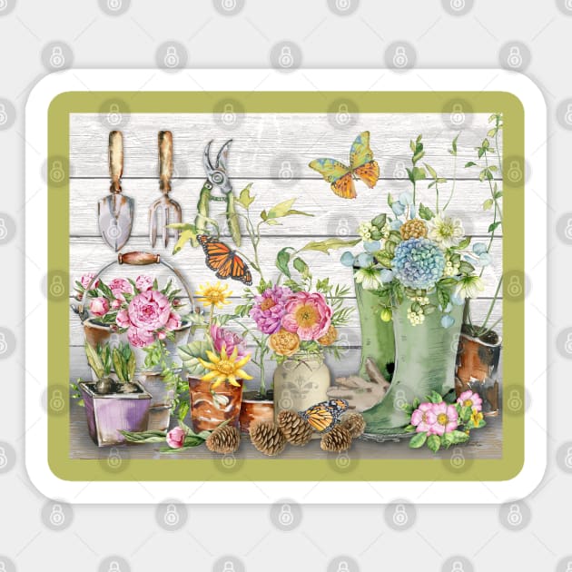 Garden Tool Shed A - Garden - Sticker | TeePublic