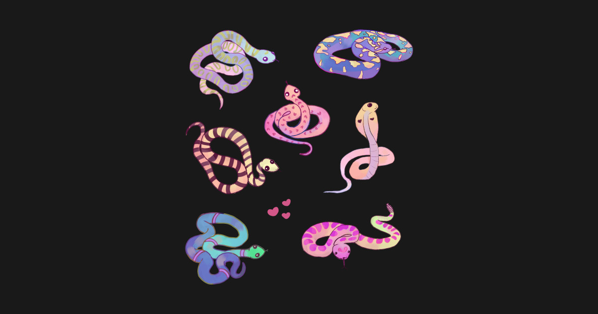 Cute watercolor snake sticker pack - Stay Back - T-Shirt | TeePublic