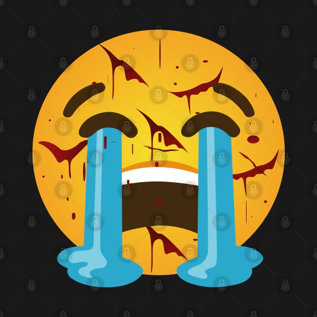 Loudly crying face - Sobbing, sad tears, crying out loud w scars ...